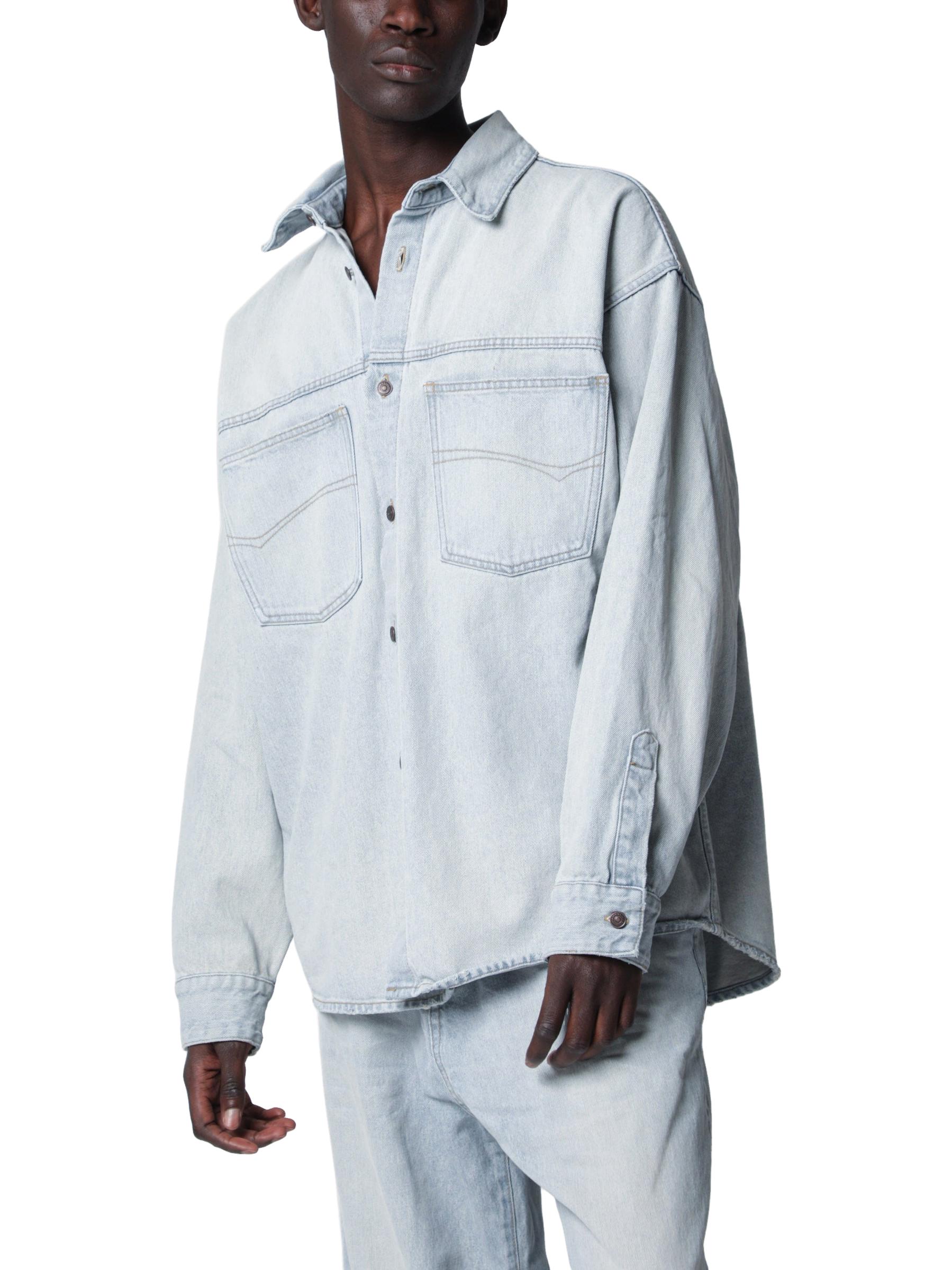 BALENCIAGA Light blue cotton denim shirt